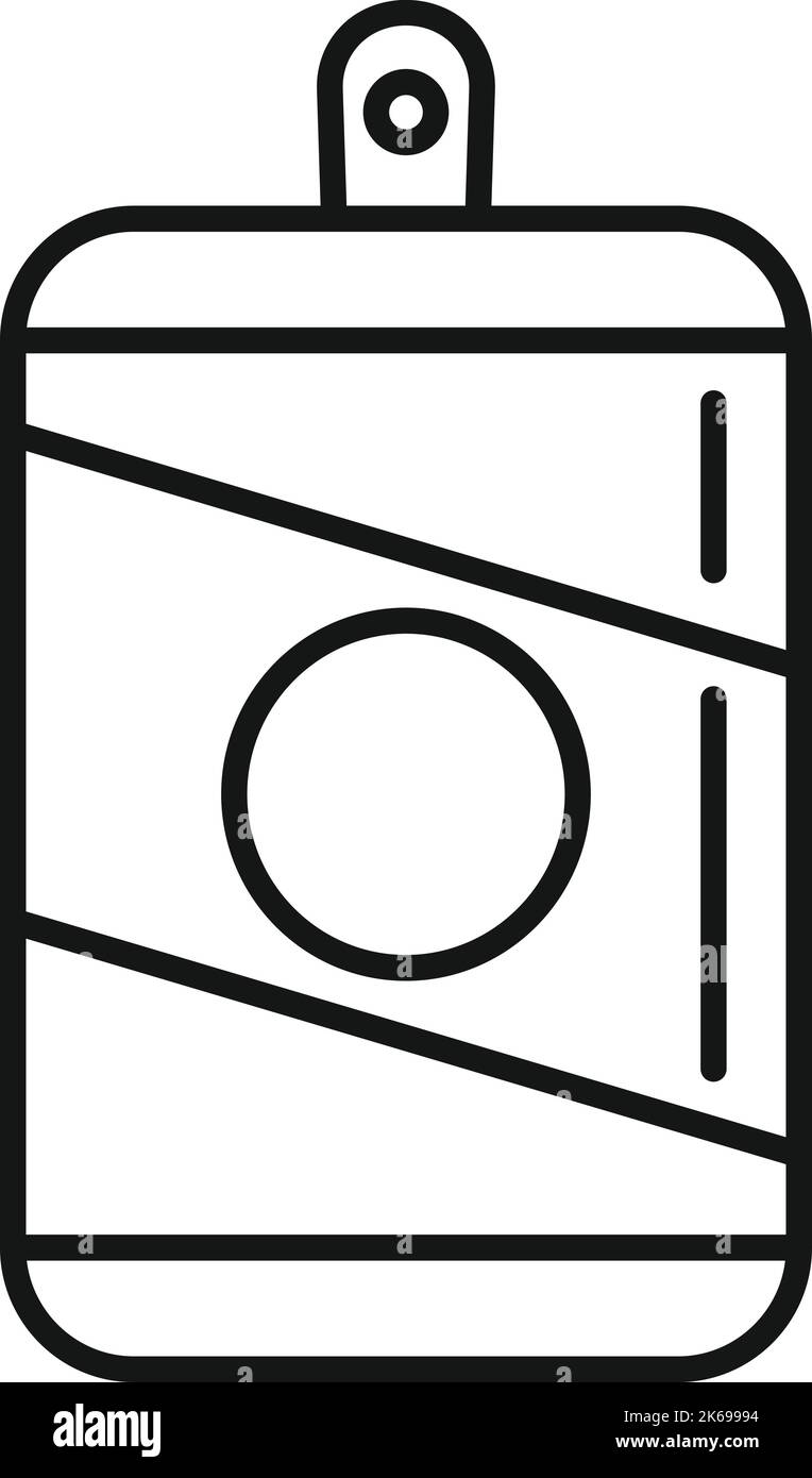 Trash tin can icon outline vector. Waste recycle. Metal reuse Stock ...