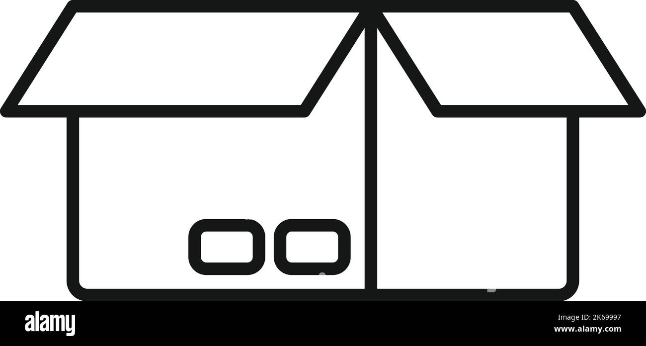 Carton box trash icon outline vector. Recycle paper. Sort container ...