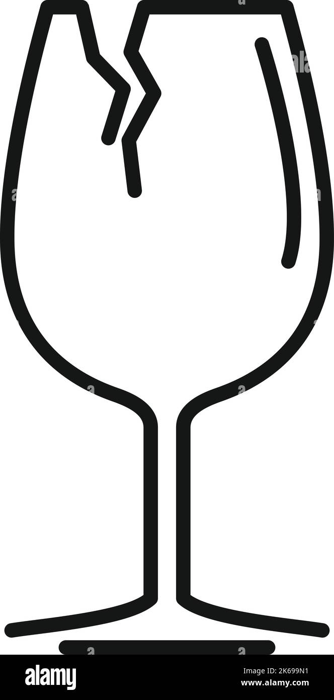 Crack glass icon outline vector. Waste garbage. Recycle bin Stock ...