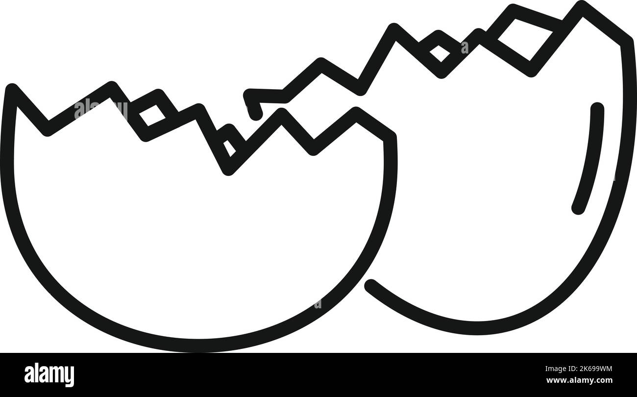 Egg shell trash icon outline vector. Waste food. Dry plastic Stock ...