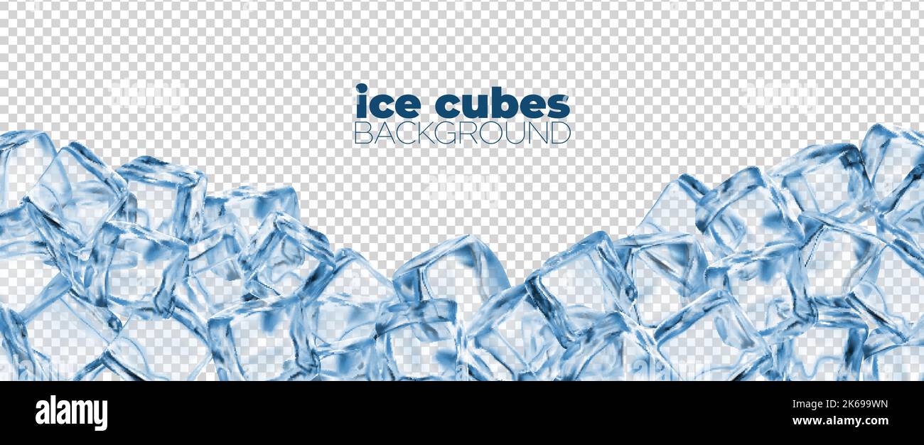Realistic ice cubes background, crystal ice blocks. Frozen crystal 3d ...