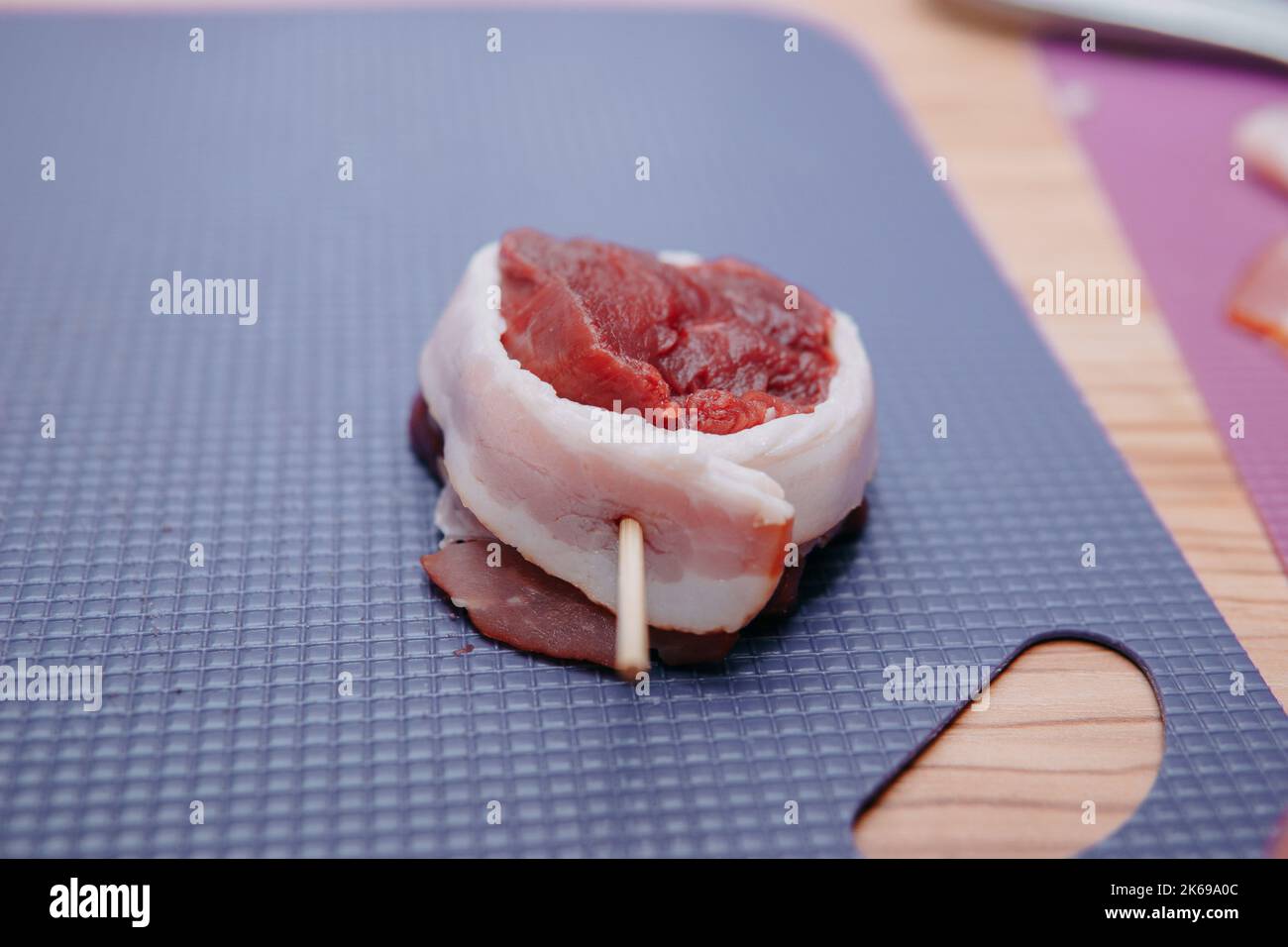 Cooking minion steak at a cooking class. Homemade food Stock Photo - Alamy
