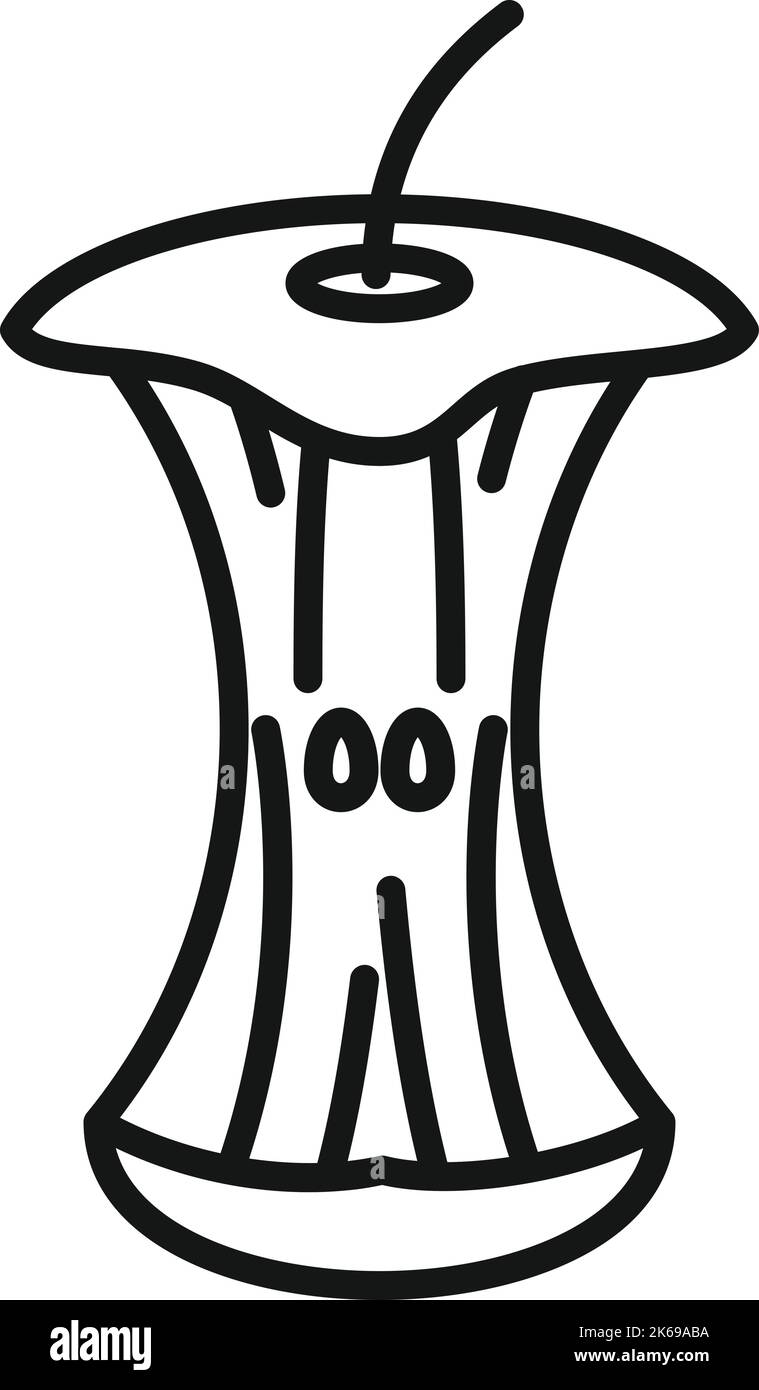 Apple trash icon outline vector. Waste food. Organic trash Stock Vector ...