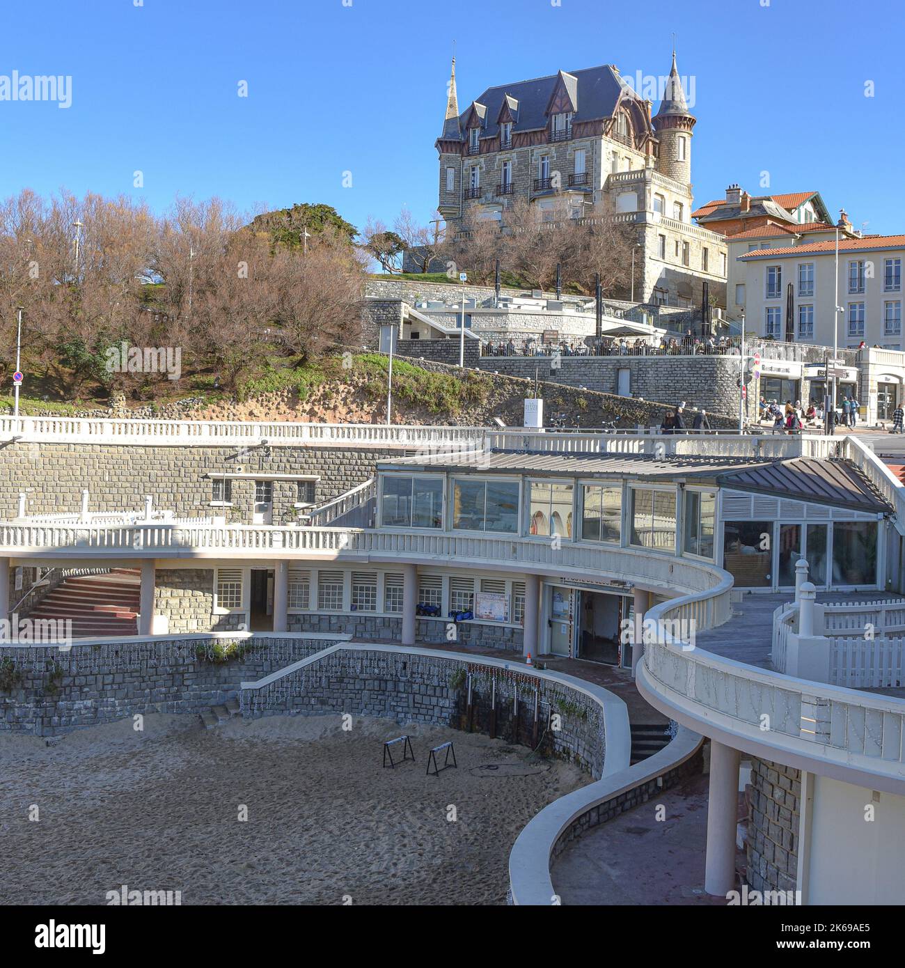 Biarritz, France - 15 Jan, 2022: Winter view of the Port-Vieux beach ...