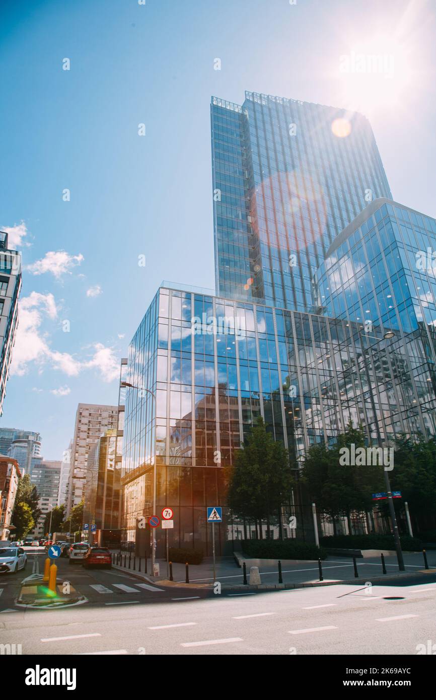 city landmark modern street futuristic europe Stock Photo - Alamy