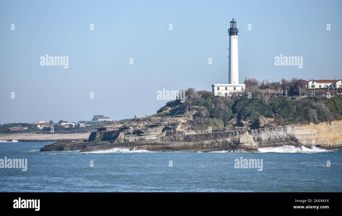Biarritz, France - 15 Jan, 2023: Winter views of the Phare de Biarritz ...