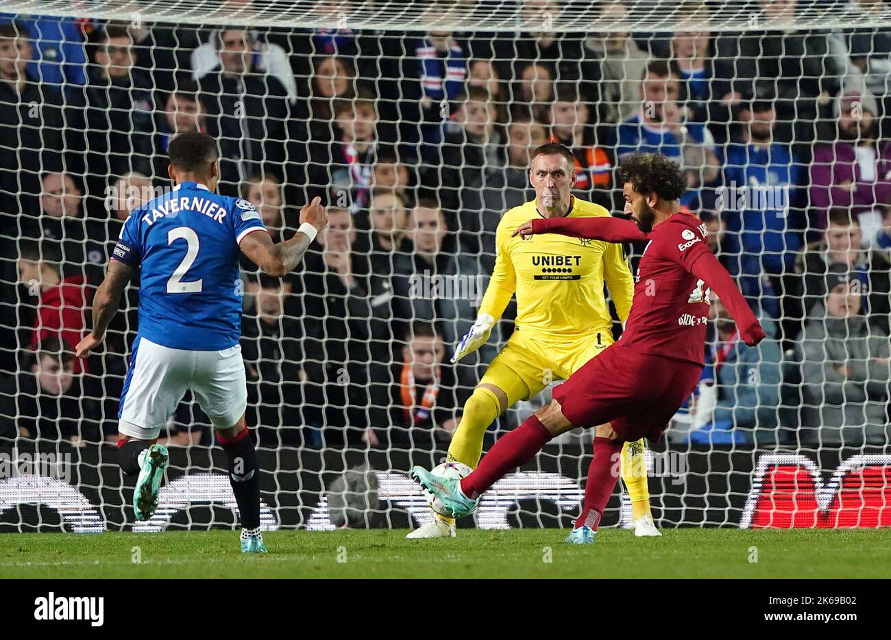 Liverpool's Mohamed Salah shoots during the UEFA Champions League Group ...