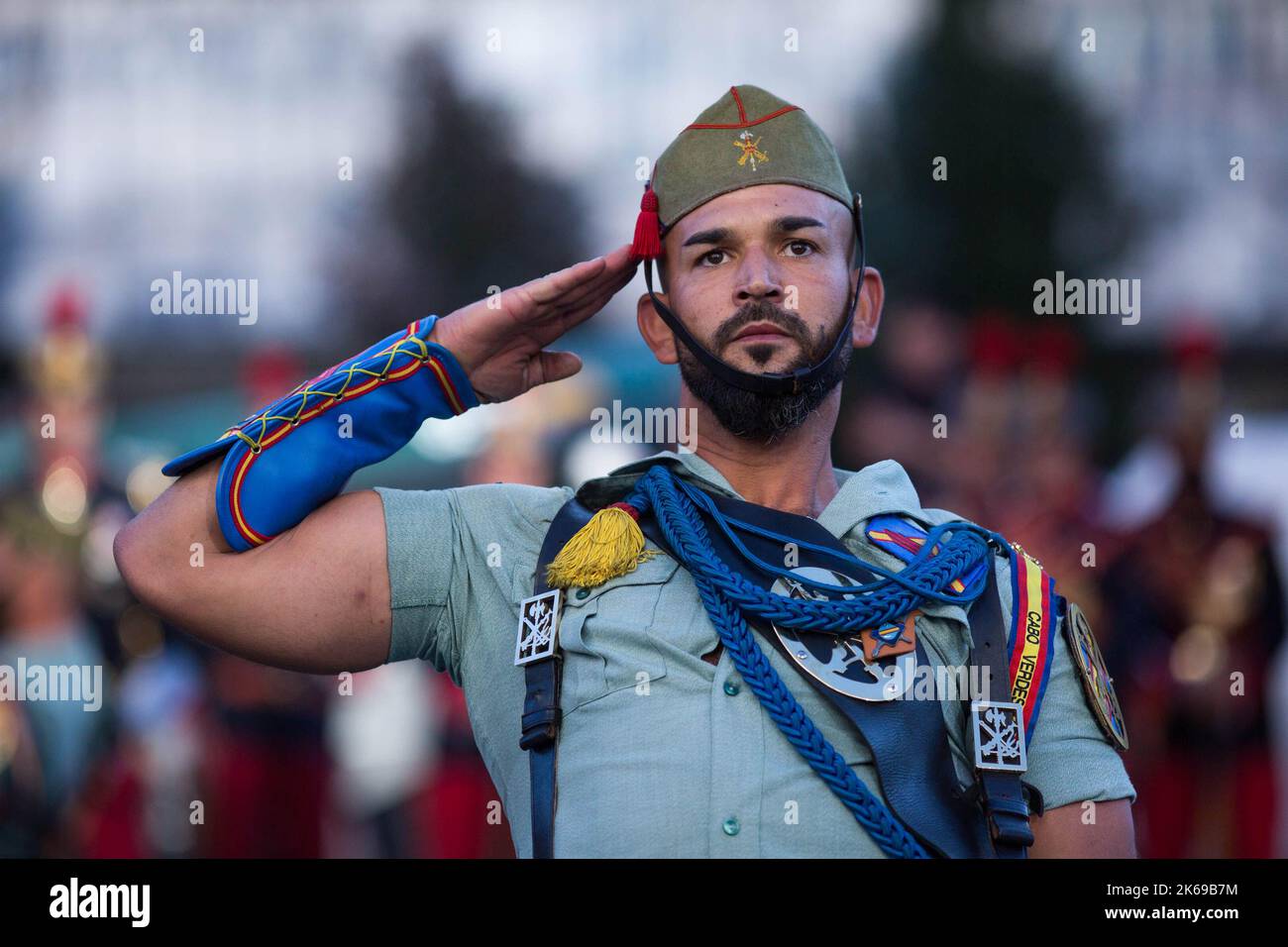 Madrid, Spain. 12th Oct, 2022. A member of La Legión, an elite unit of ...
