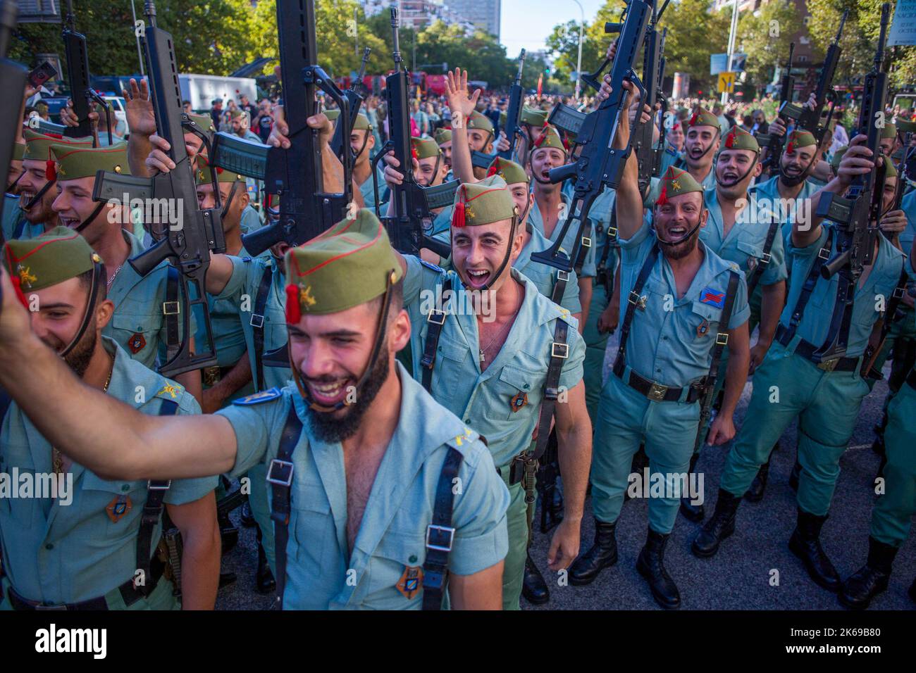 Madrid, Spain. 12th Oct, 2022. Members of La Legión, an elite unit of ...
