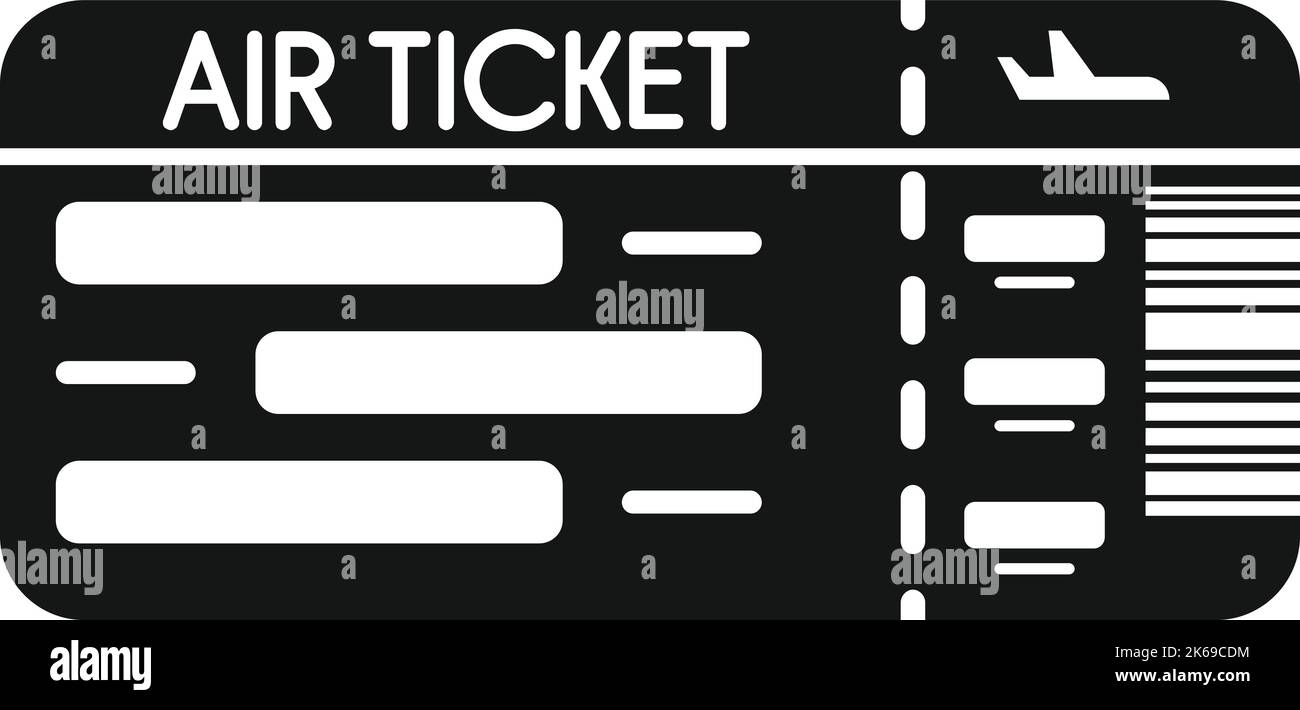 Plane ticket icon simple vector. Air flight. Trip card Stock Vector ...