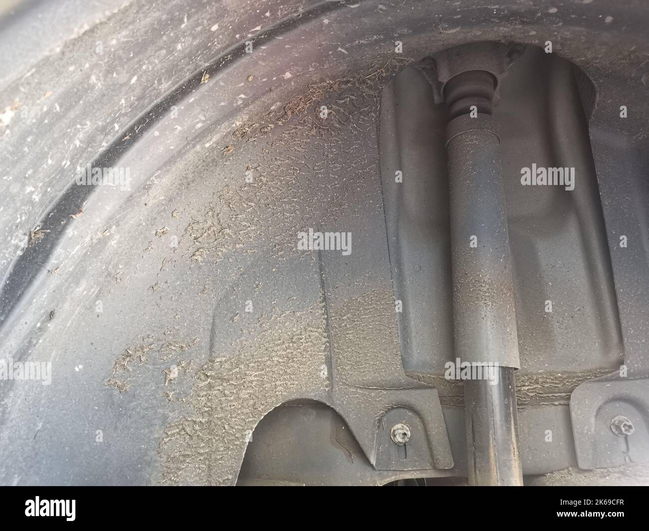 Vertical close up image of slightly rusted worn vehicle brakes Stock ...