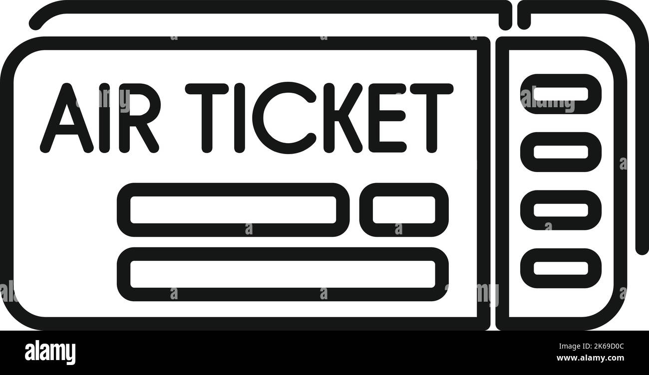 Airline ticket icon outline vector. Pass plane. Air flight Stock Vector ...