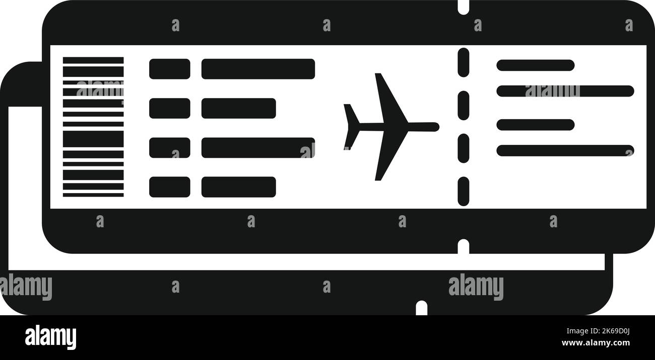 Flight ticket icon simple vector. Plane pass. Air airport Stock Vector ...
