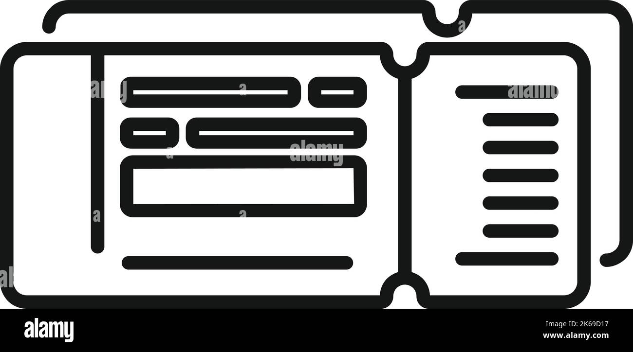 Ticket icon outline vector. Airline pass. Air flight Stock Vector Image ...