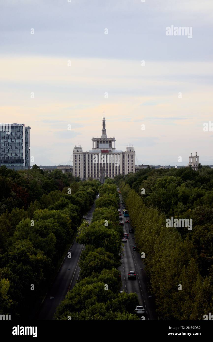 The main building of the House of the Free Press and Wings monument in ...