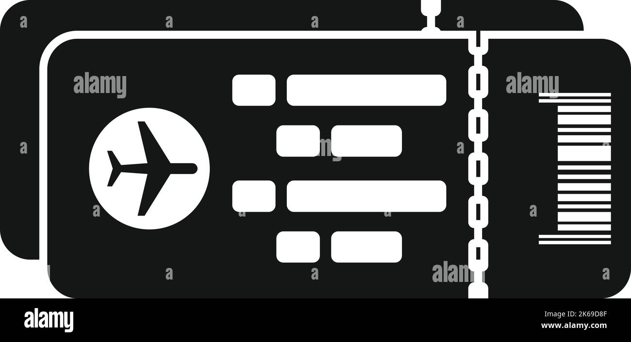 Travel air pass icon simple vector. Airline ticket. Holiday class Stock ...