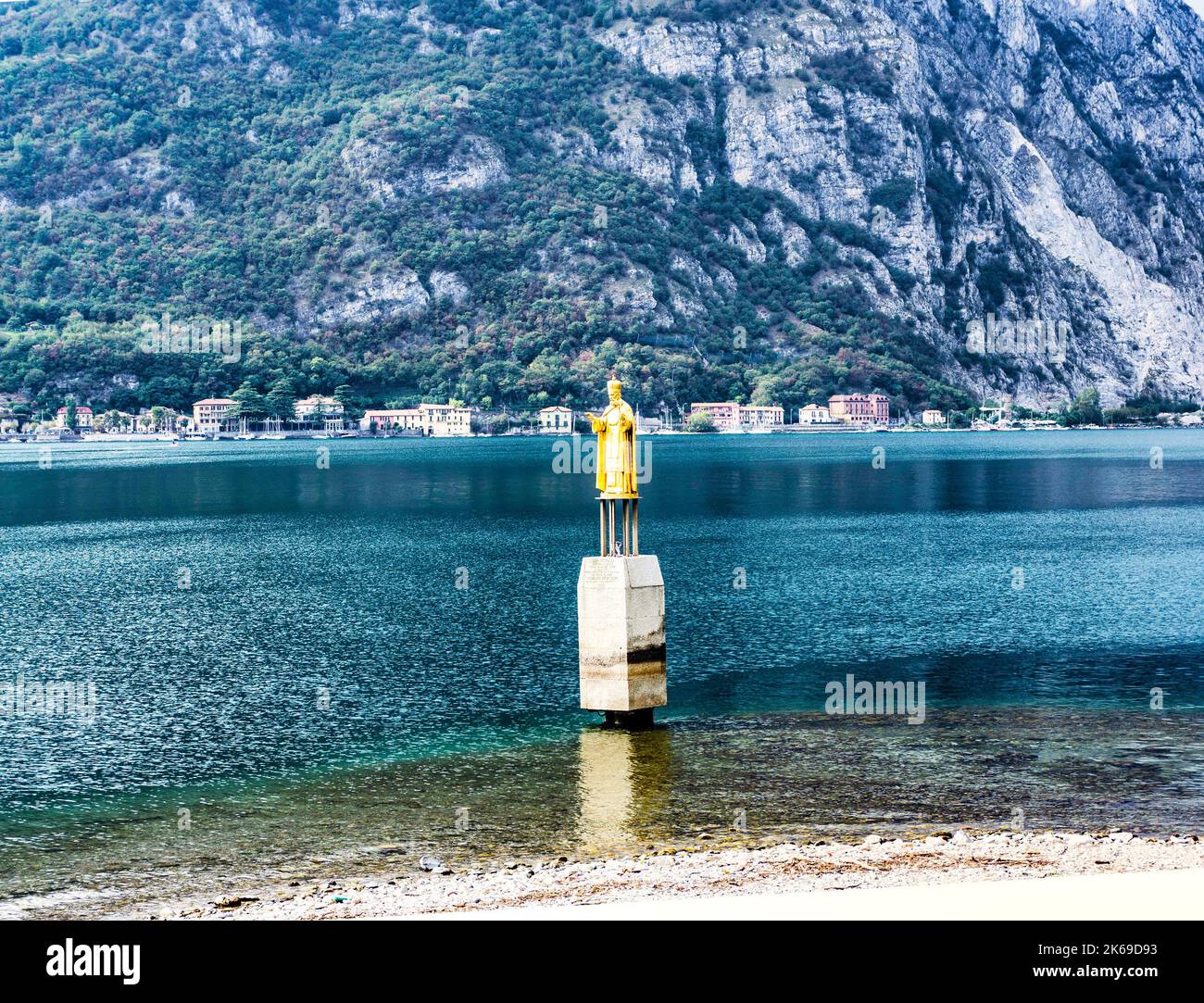 The statue of Saint Nicholas, the patron saint of Lecco, Italy ...