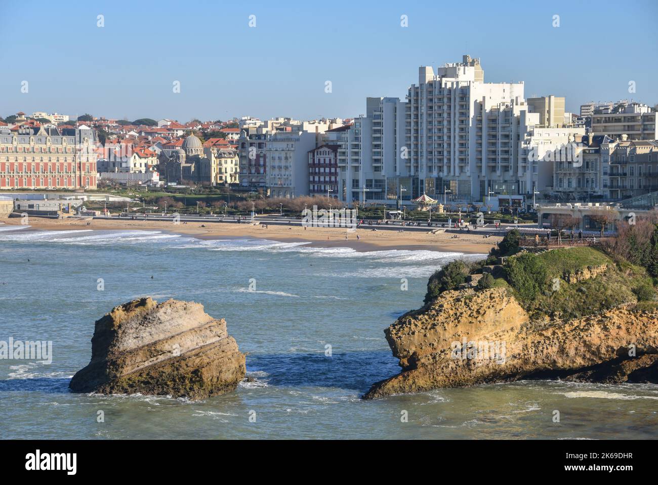 Biarritz, France - 15 Jan, 2023: Winter views of the Phare de Biarritz ...