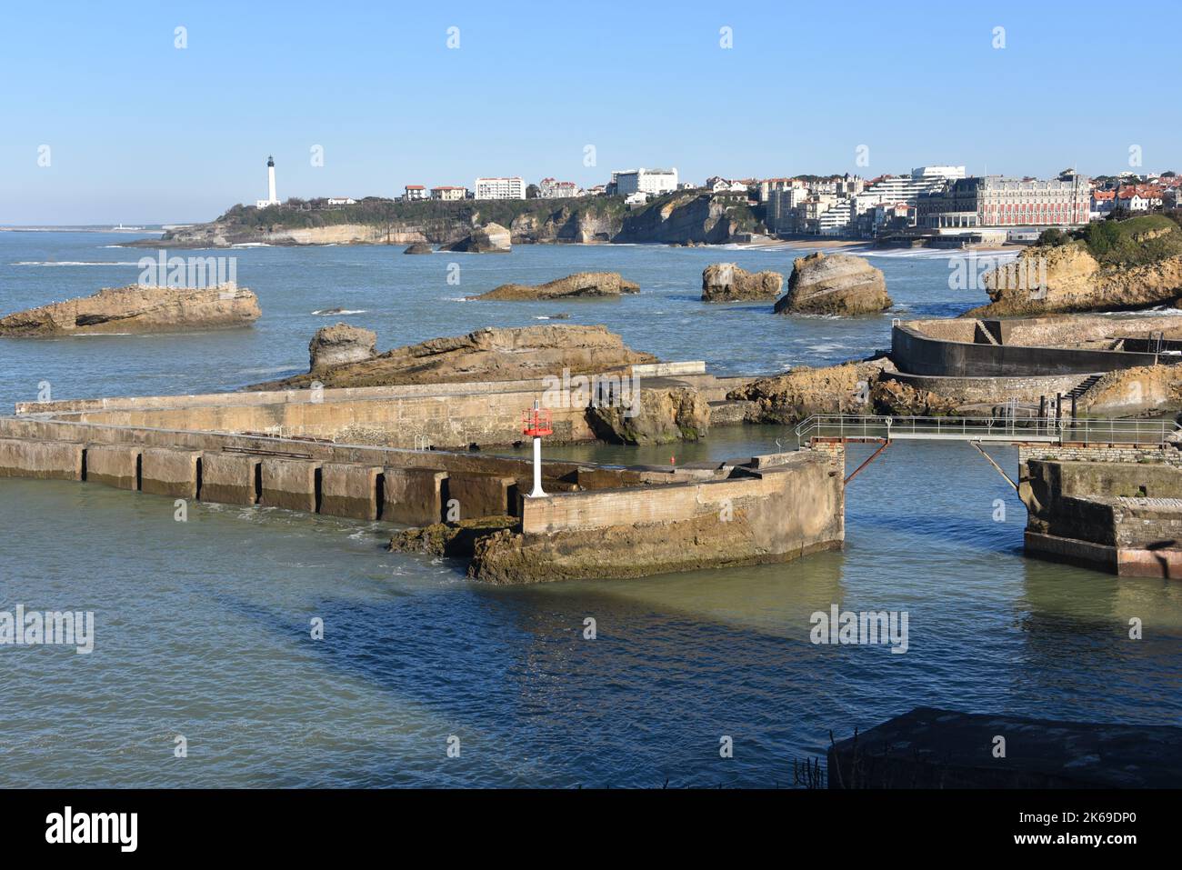 Biarritz, France - 15 Jan, 2023: Winter views of the Phare de Biarritz ...