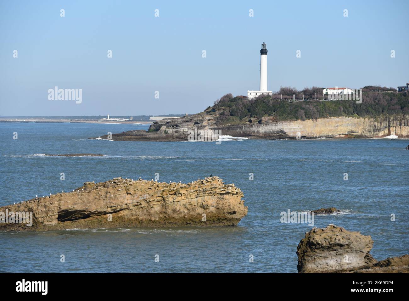 Biarritz, France - 15 Jan, 2023: Winter views of the Phare de Biarritz ...