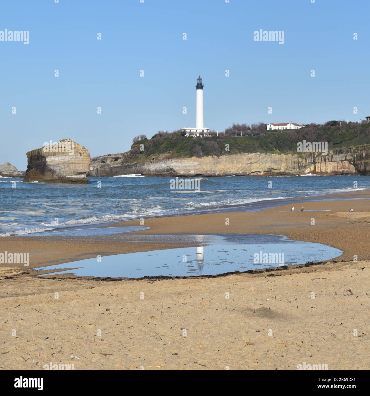 Biarritz, France - 15 Jan, 2023: Winter views of the Phare de Biarritz ...