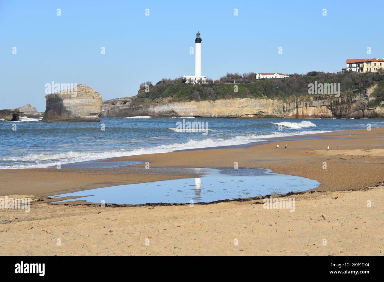 Biarritz, France - 15 Jan, 2023: Winter views of the Phare de Biarritz ...