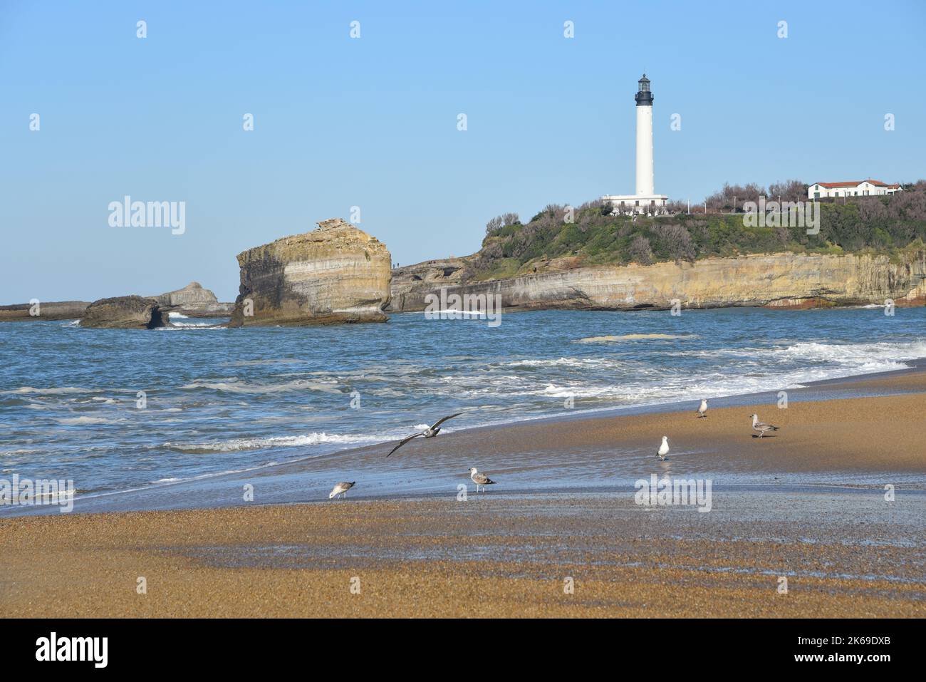 Biarritz, France - 15 Jan, 2023: Winter views of the Phare de Biarritz ...