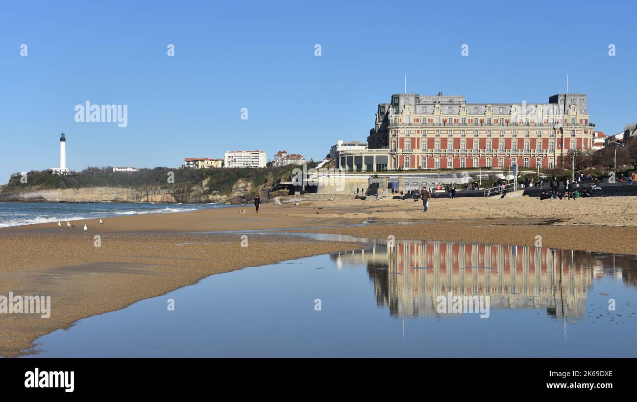 Biarritz, France - 15 Jan, 2023: Winter views of the Phare de Biarritz ...