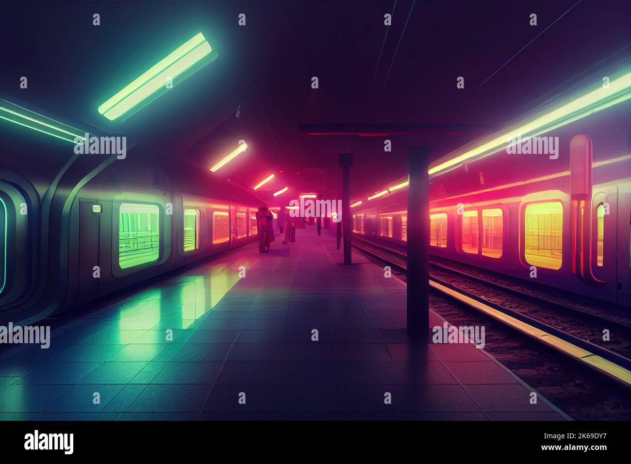 Digital poster train platform hi-res stock photography and images - Alamy