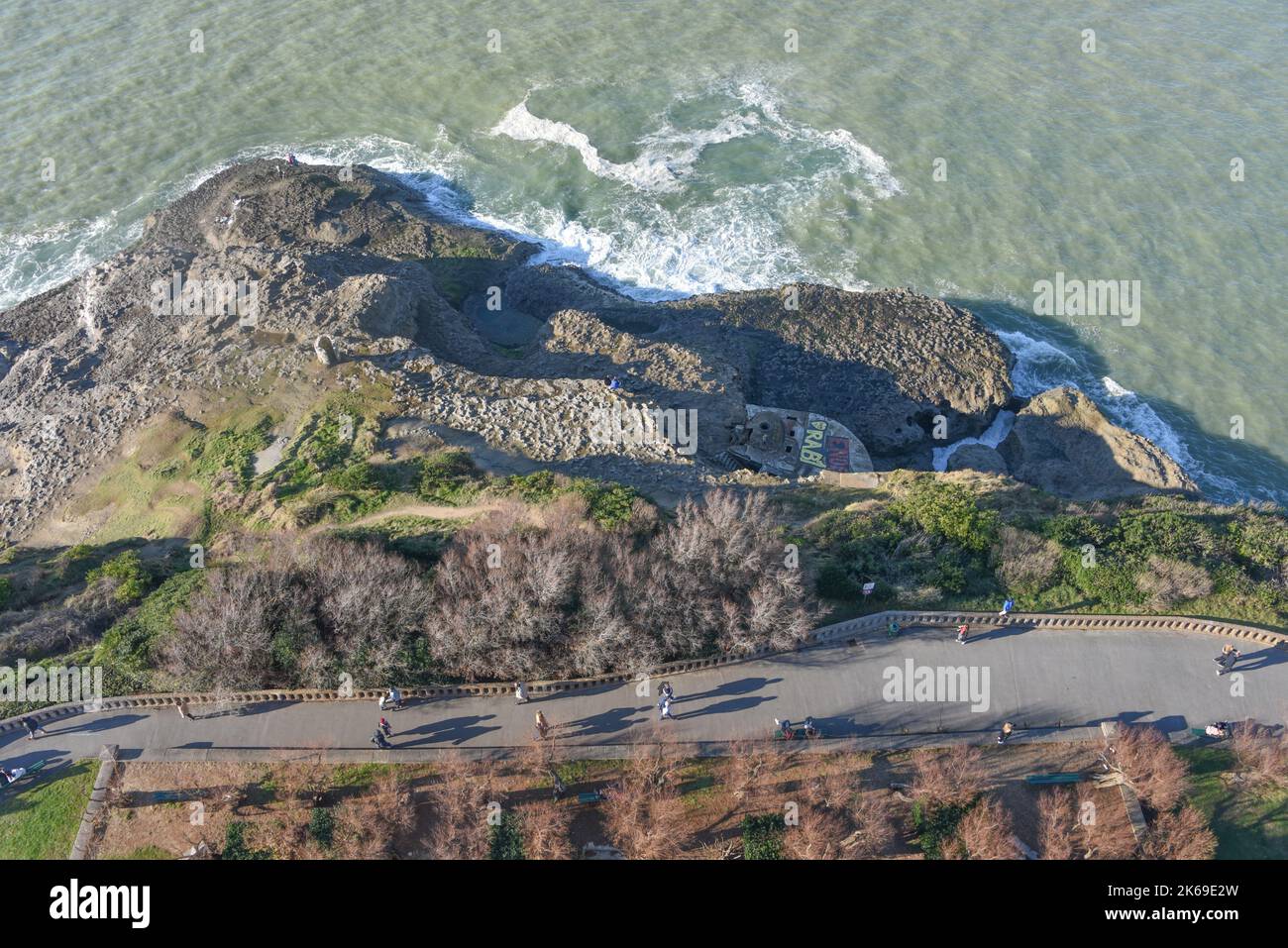Biarritz, France - 15 Jan, 2023: Winter views of the Phare de Biarritz ...