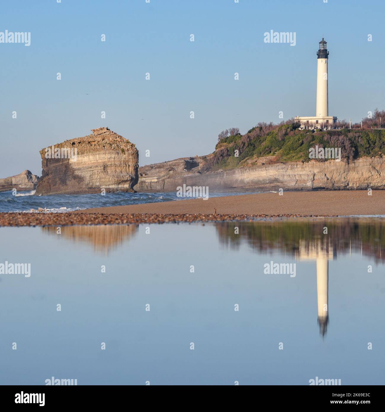 Biarritz, France - 15 Jan, 2023: Winter views of the Phare de Biarritz ...