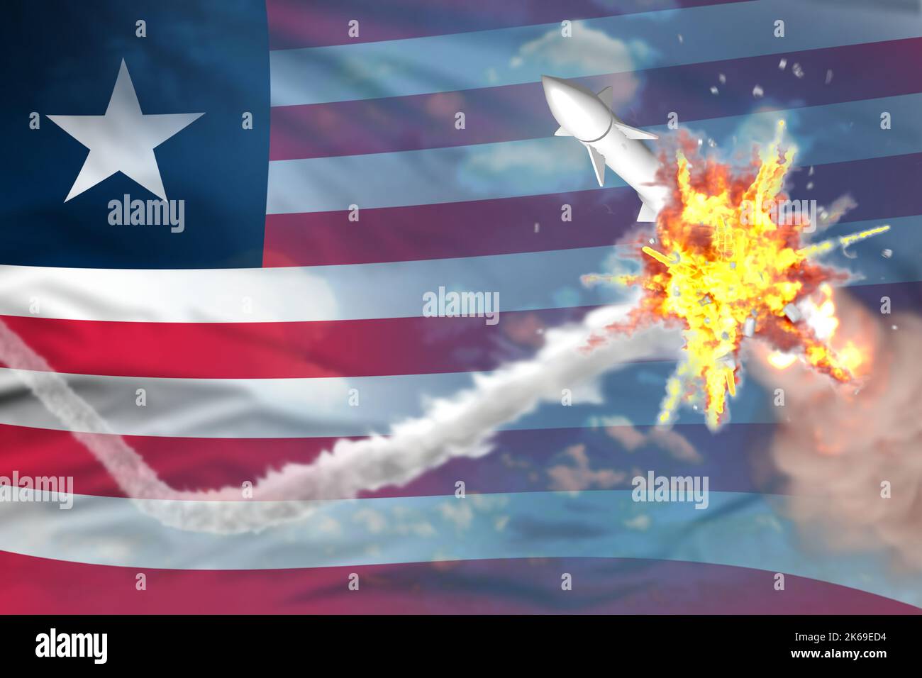 Strategic rocket destroyed in air, Liberia nuclear missile protection ...