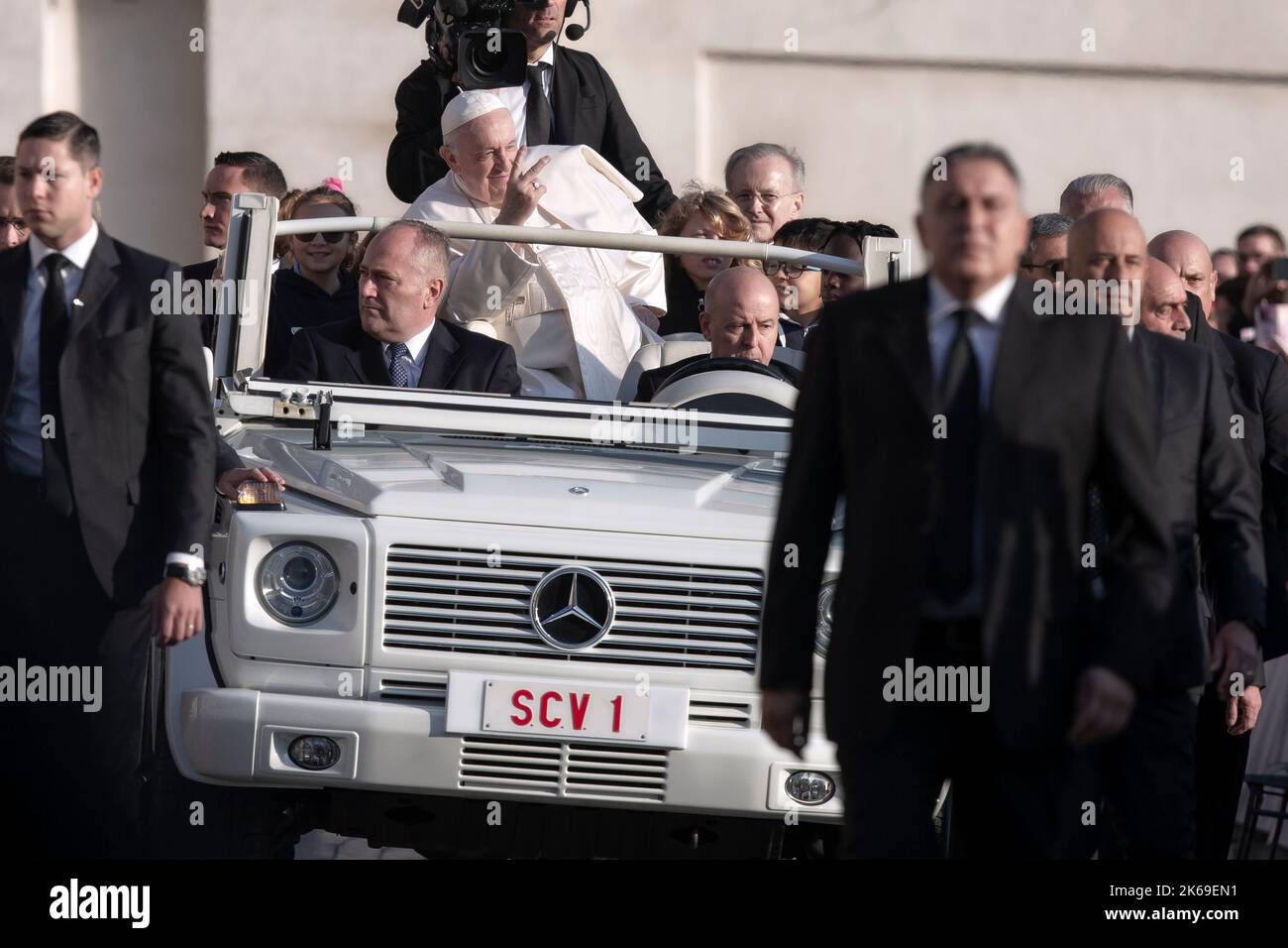 Vatican City, Vatican, 12 October, 2022. Pope Francis arrives in ...