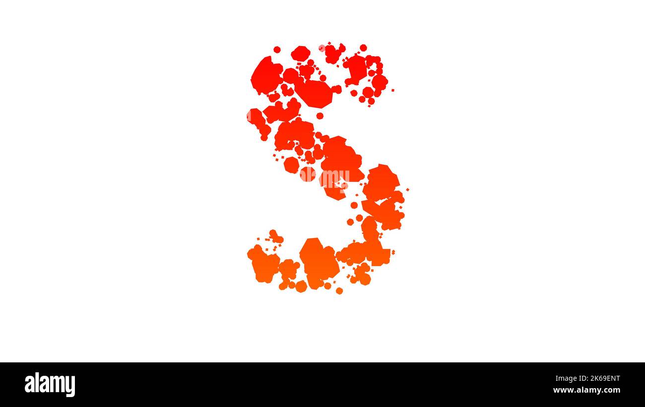 orange - red cartoon tint blots style font, letter S, isolated - object ...