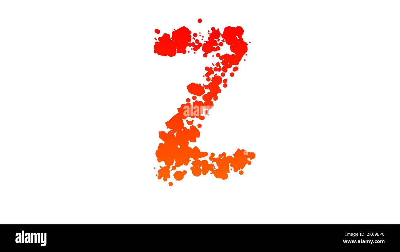 orange - red cartoon stain patches style font, letter Z, isolated ...