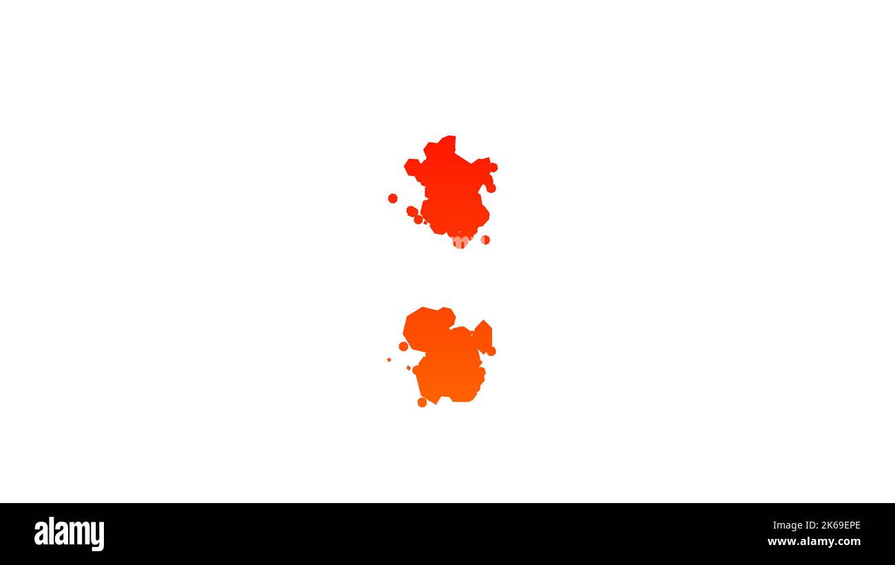 orange - red cartoon colour blots style alphabet, colon, isolated ...