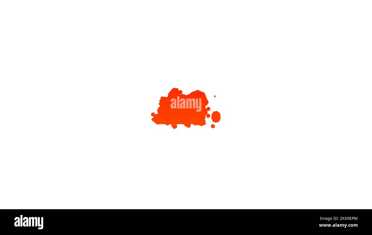 orange - red cartoon colour blots style alphabet, minus (dash ...
