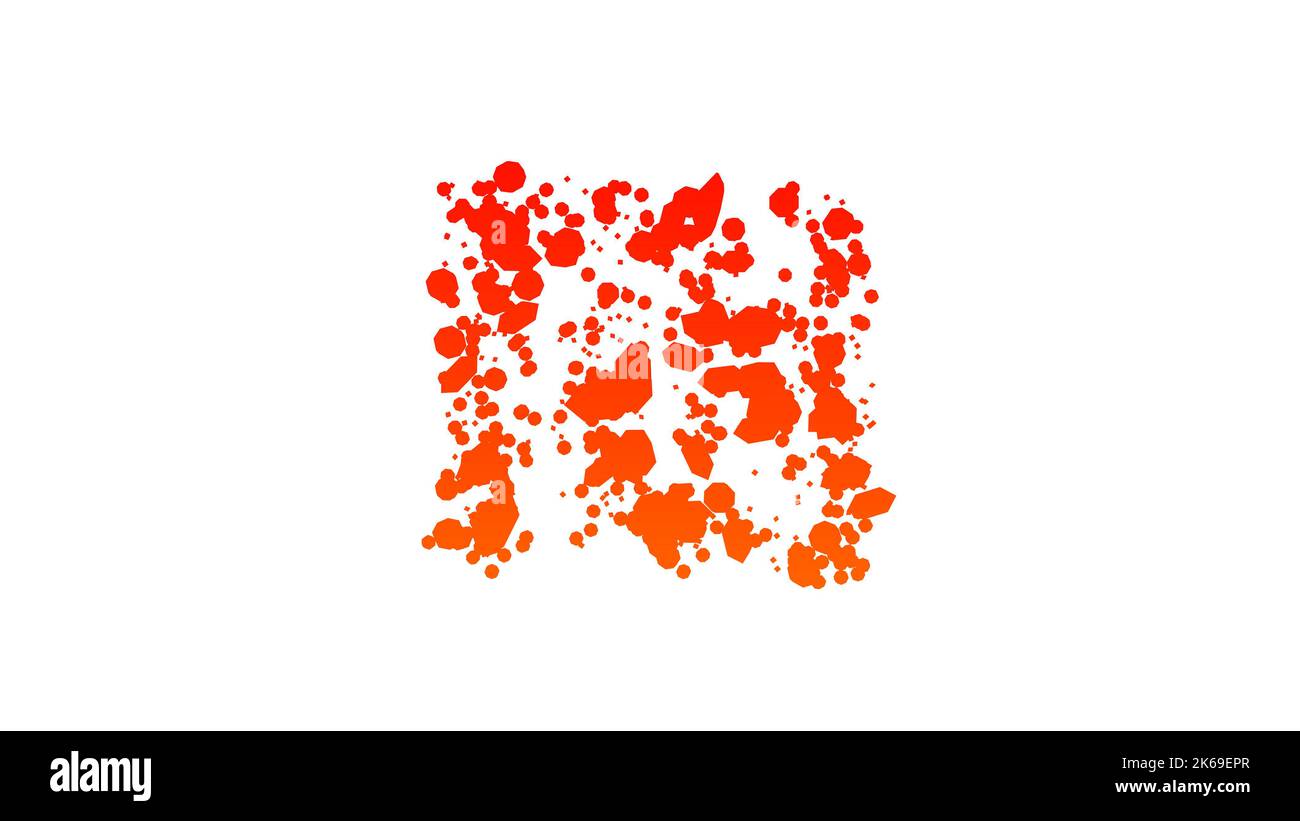 orange - red cartoon paint patches style alphabet, shekel sign ...