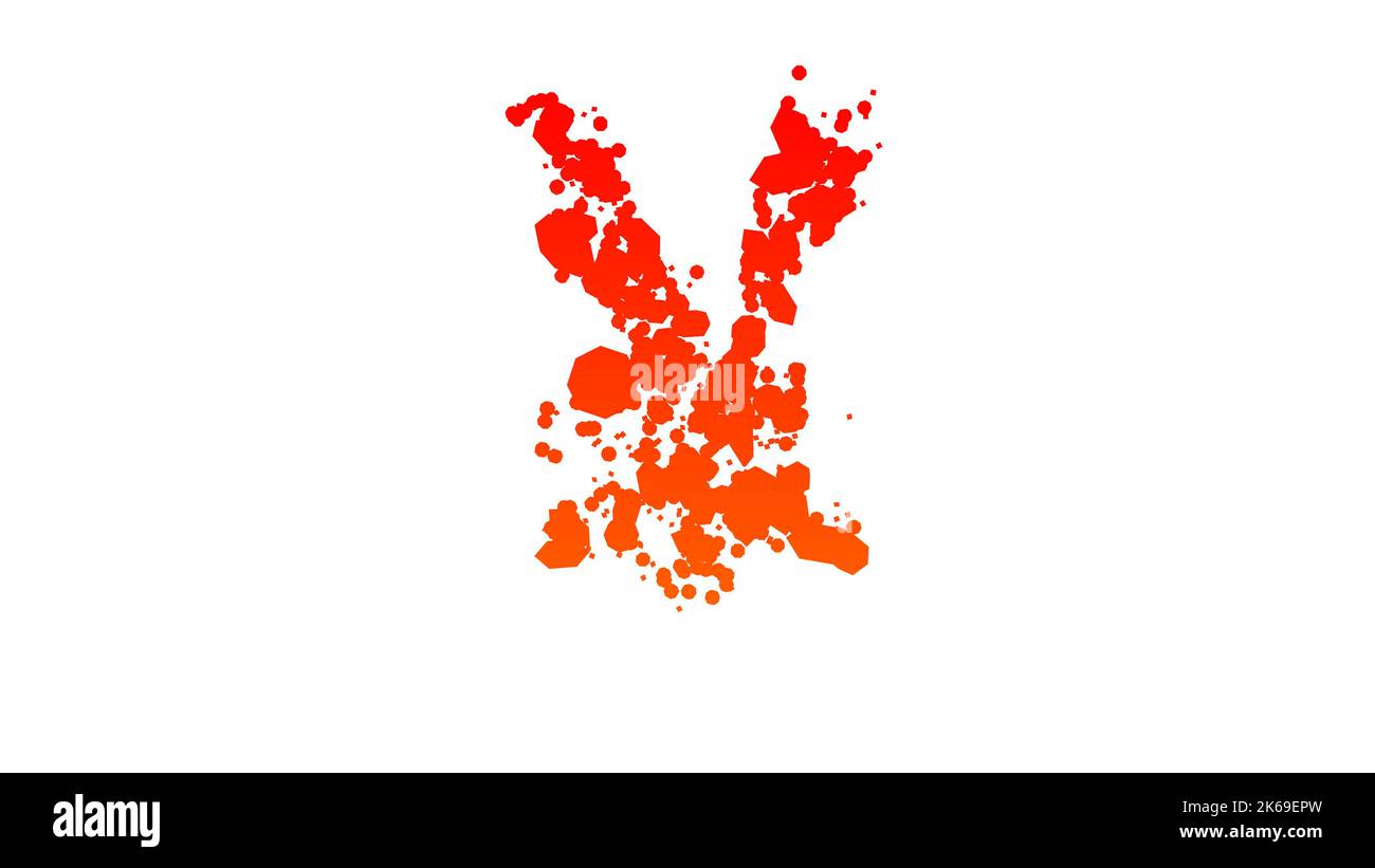 orange - red cartoon stain blots style font, yen symbol, isolated ...