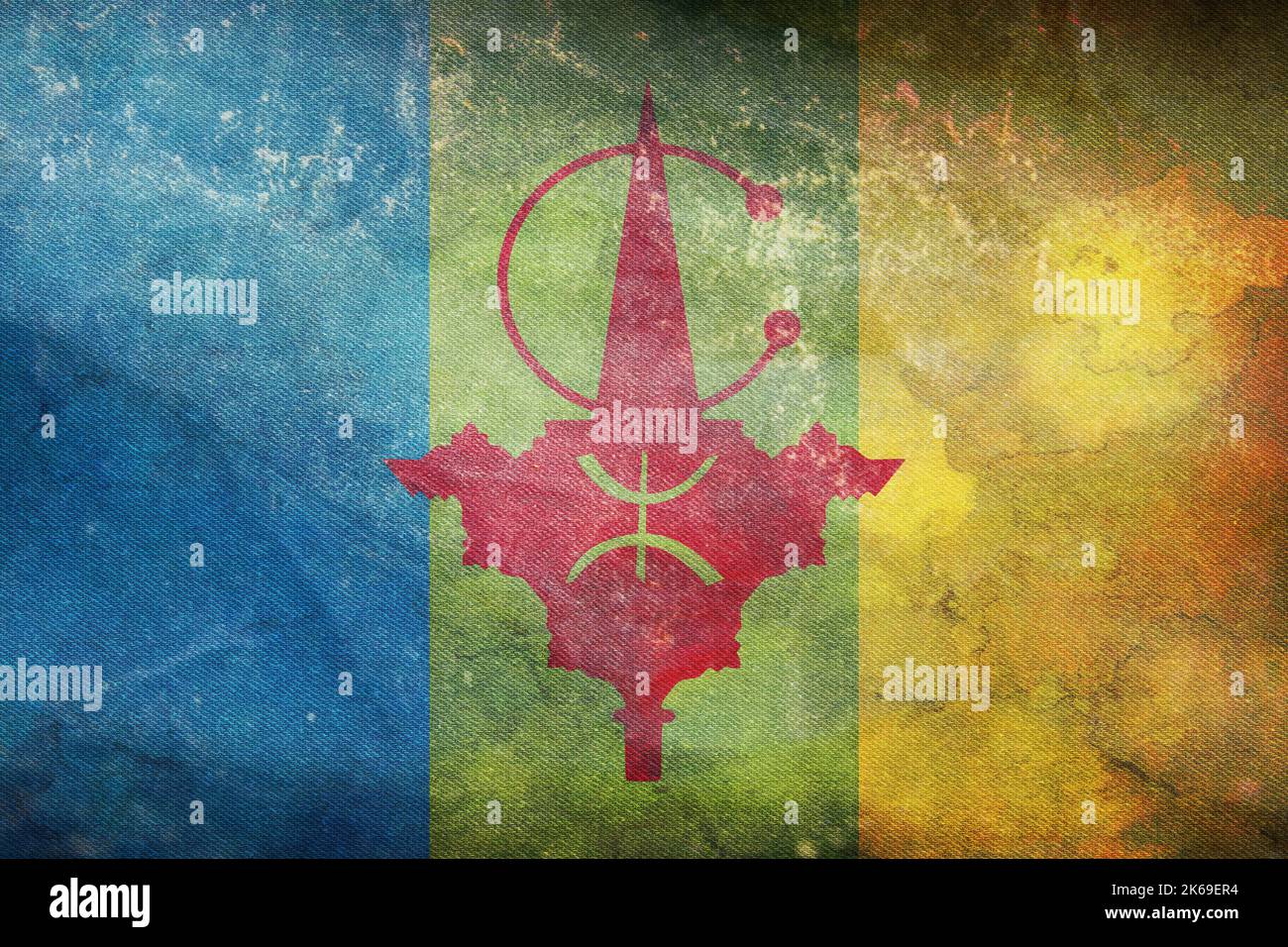 retro flag of Berbers Shilha people with grunge texture. flag ...