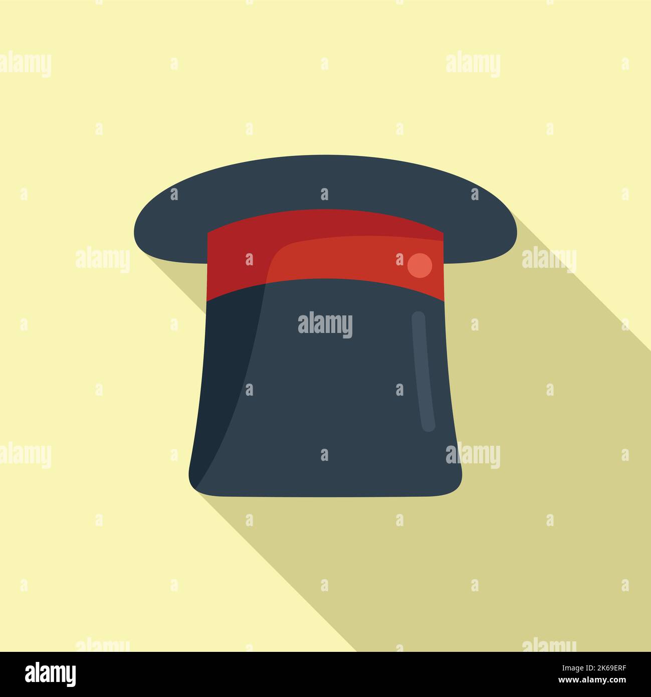 Magic top hat icon flat vector. Gift present. Prize package Stock ...