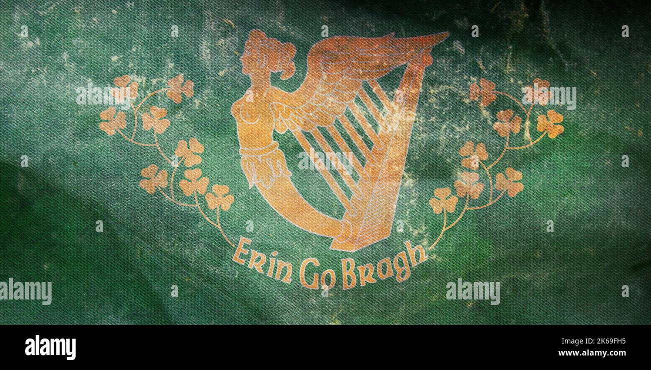retro flag of British Irish ancestry Irish Americans with grunge ...
