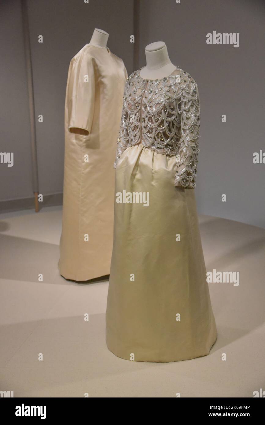 Getaria, Spain - 22 March, 2022: High fashion garments on display at ...