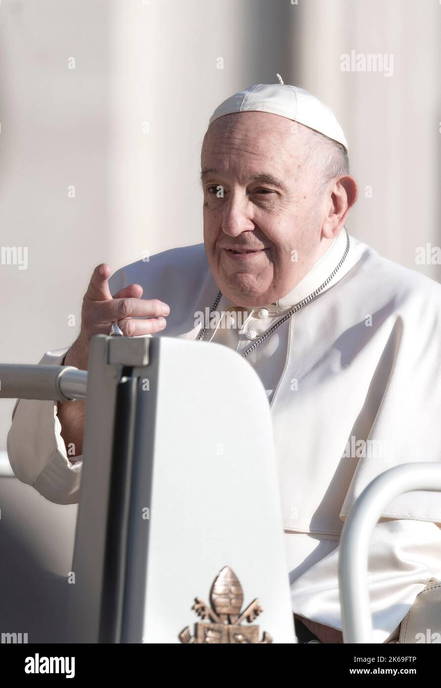Vatican City, Vatican, 12 October, 2022. Pope Francis arrives in ...