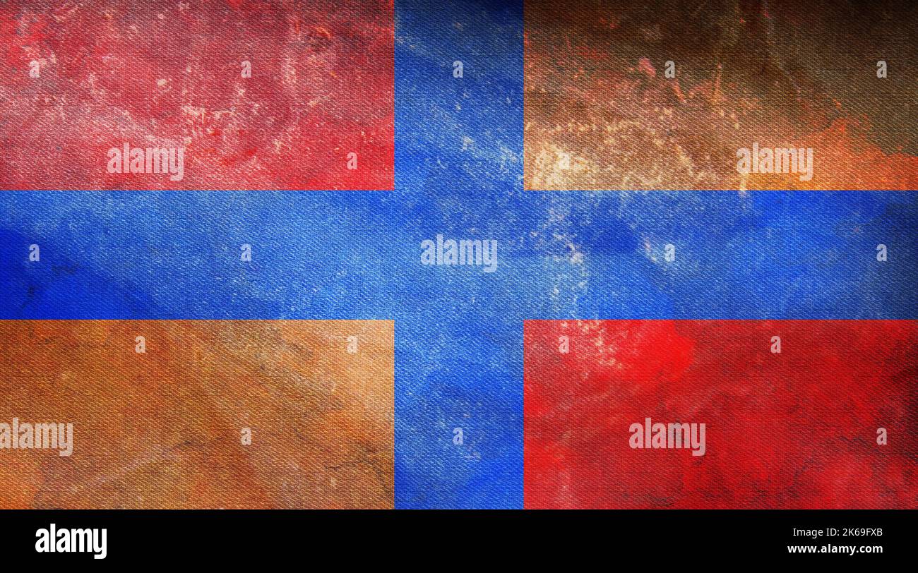 retro flag of Caucasus Armenian peoples Hemshin people with grunge ...