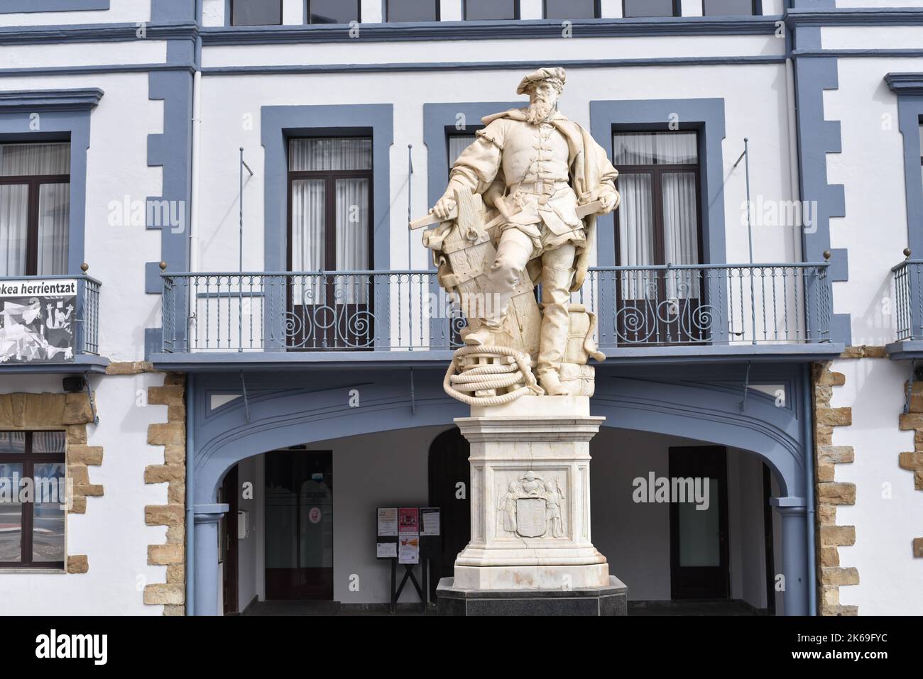 Getaria, Spain - 22 March, 2022: Statue of Juan Sebastian Elcano ...