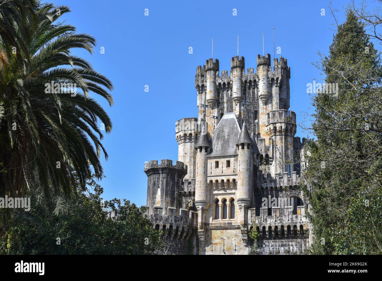 Butroi, Spain - 14 April, 2022: Butron Castle in the Basque Country ...