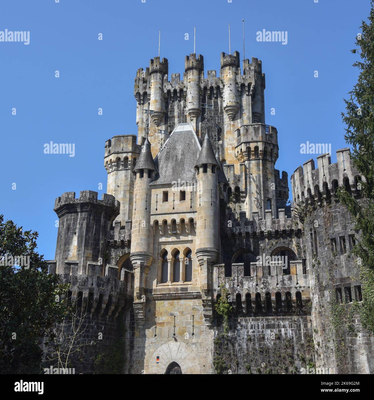 Butroi, Spain - 14 April, 2022: Butron Castle in the Basque Country ...