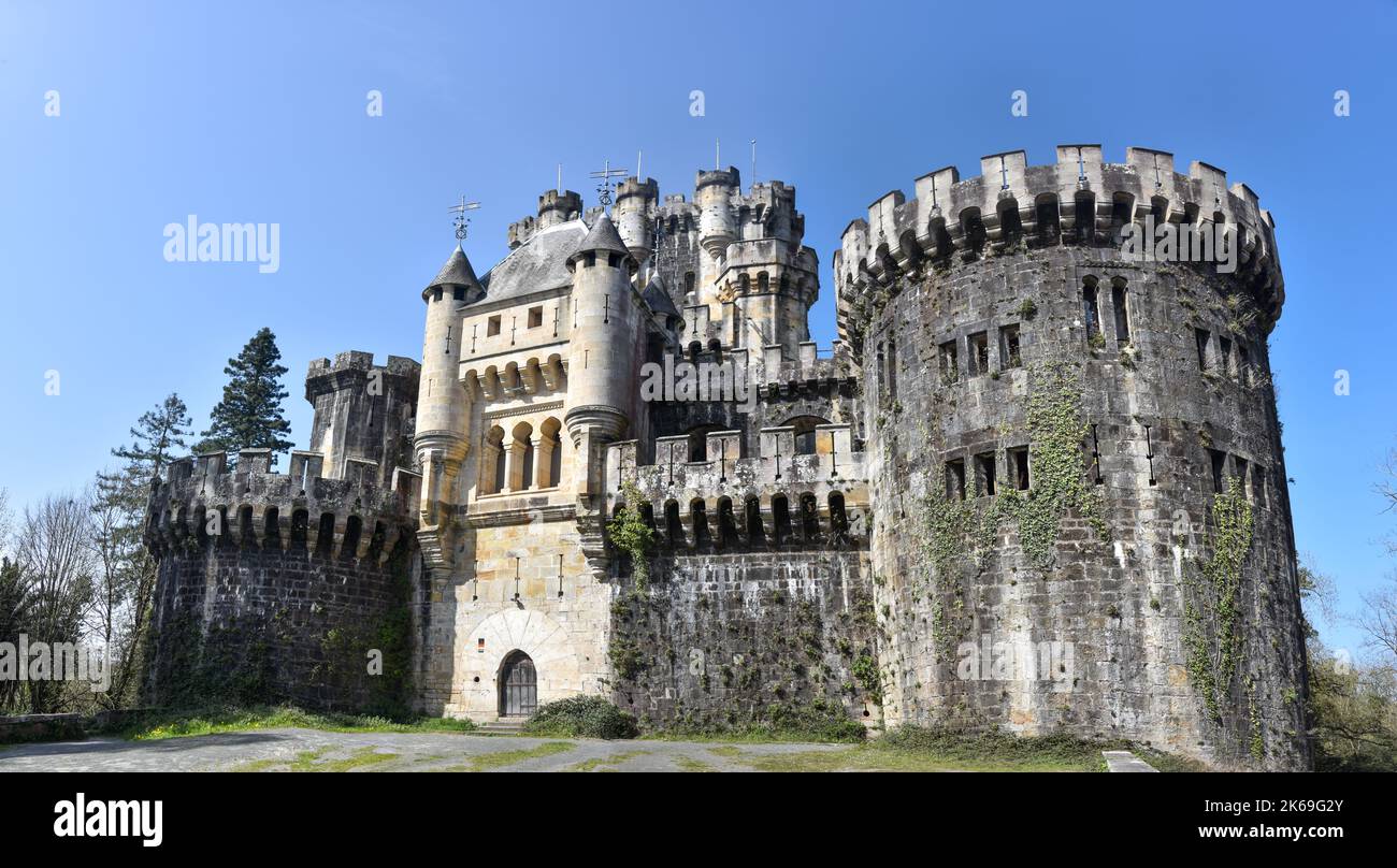 Butroi, Spain - 14 April, 2022: Butron Castle in the Basque Country ...