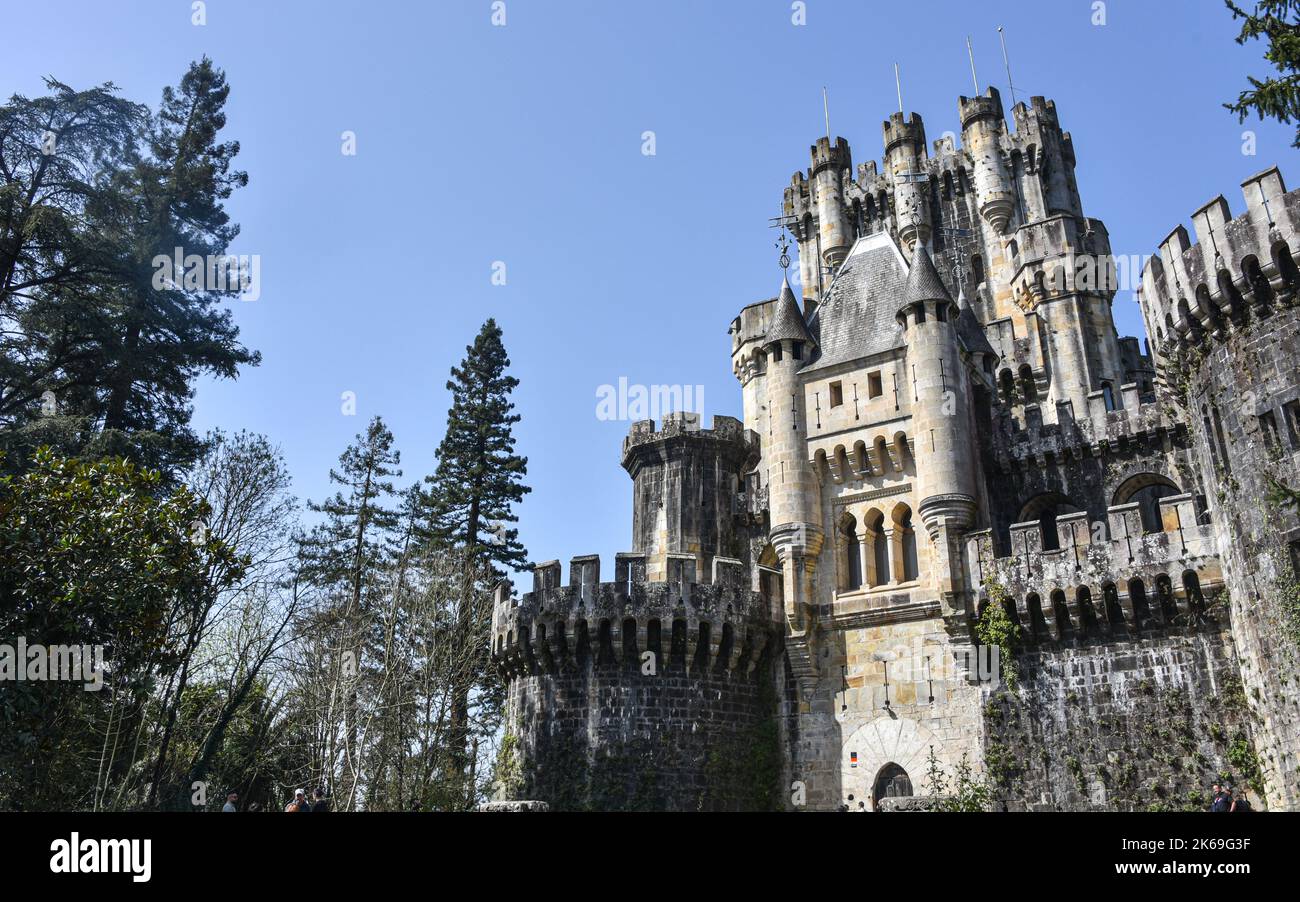 Butroi, Spain - 14 April, 2022: Butron Castle in the Basque Country ...